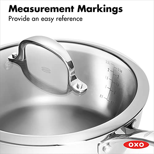 OXO Good Grips Tri-Ply Stainless Steel Pro 3.5QT Covered Saucepan