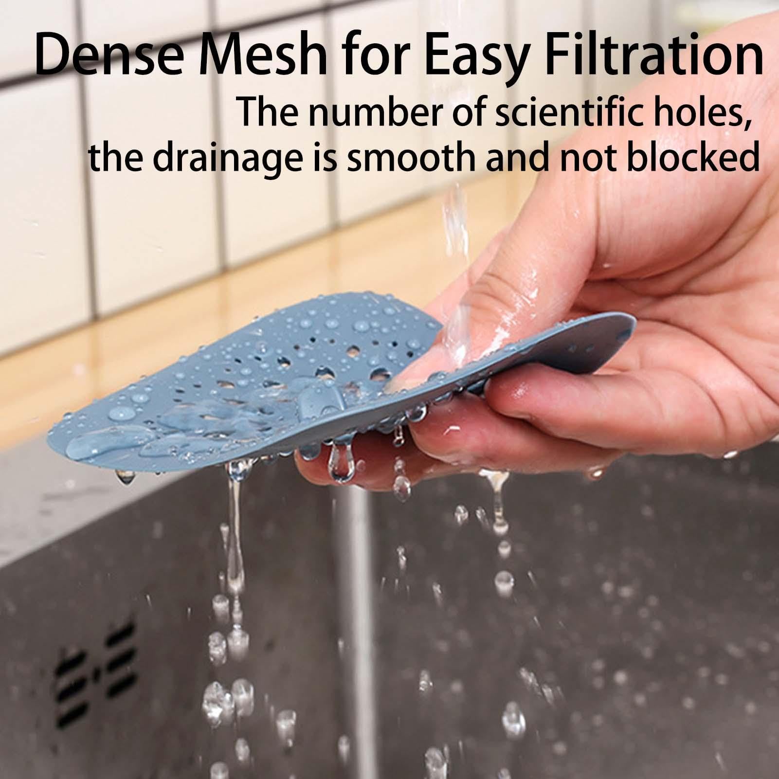 Shower Drain, Hair Catcher Shower Drain, Kitchen Sink Strainer, Square Bathtub Drain, Silicone Bath Tub Hair Catchers Hair Collector Trap with Small Handle
