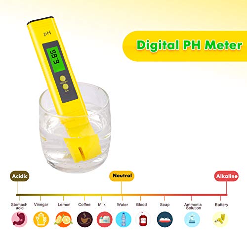 Ph Pen, PH Meter 0.01 Water Quality Tester with 0-14 PH Measurement Range for Household Drinking, Pool and Aquarium Water