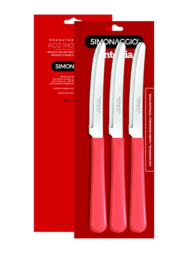 Simonaggio Sintonia 3 Piece Table Knife, One size, Red