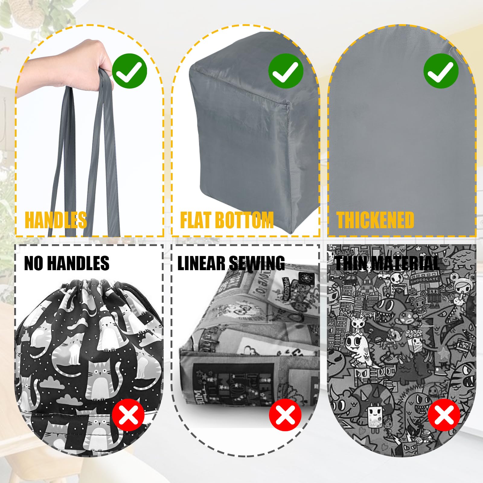 Sibba Dirty Laundry Bag Washable Travel Drawstring Pack Heavy Duty Clean Package Dirty Clothes Bag Collapsible with Handle Laundry Storage Reusable Organizer for Camp Fitness Clothes Basket (Grey)