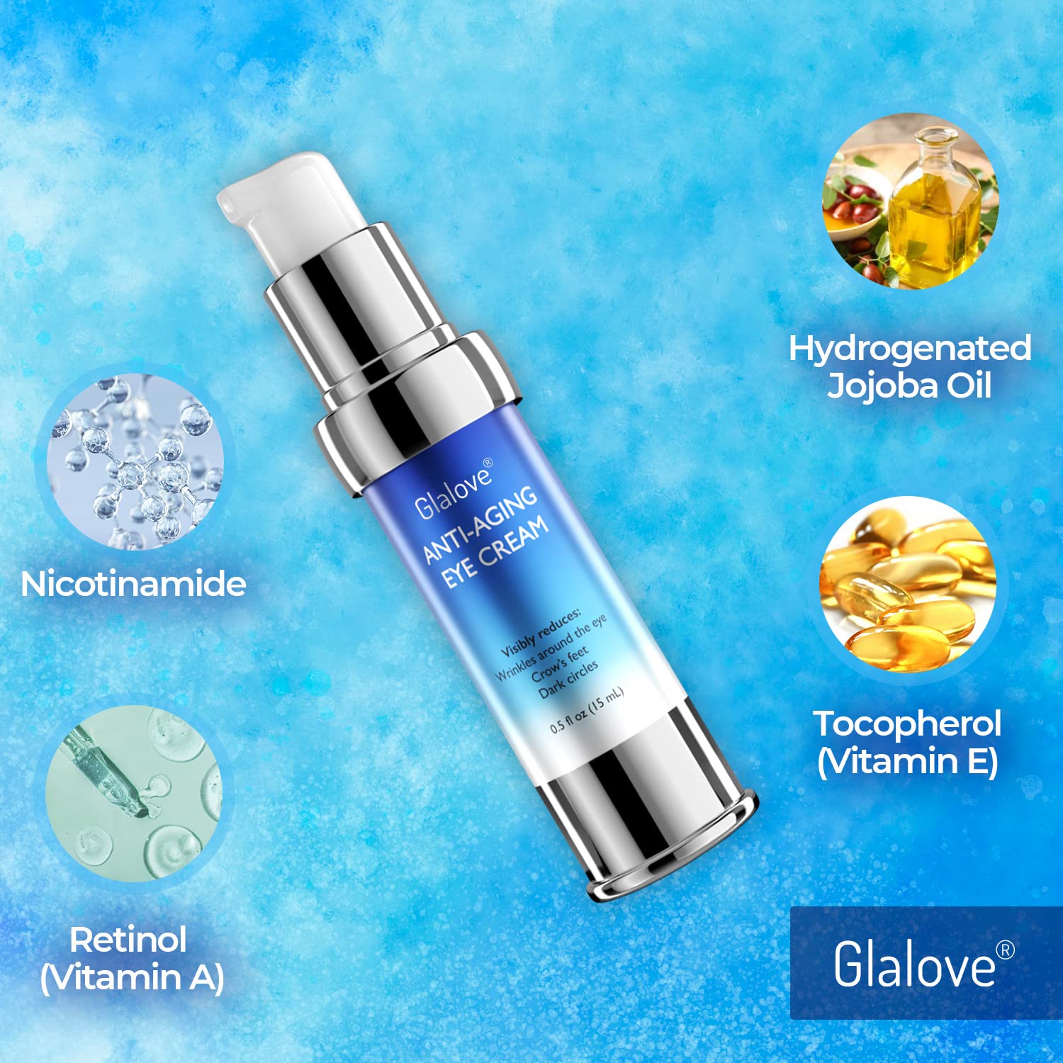 Retinol Eye Cream for Bags, Wrinkles & Puffiness - 15ML Anti-Aging Dark Circle Serum