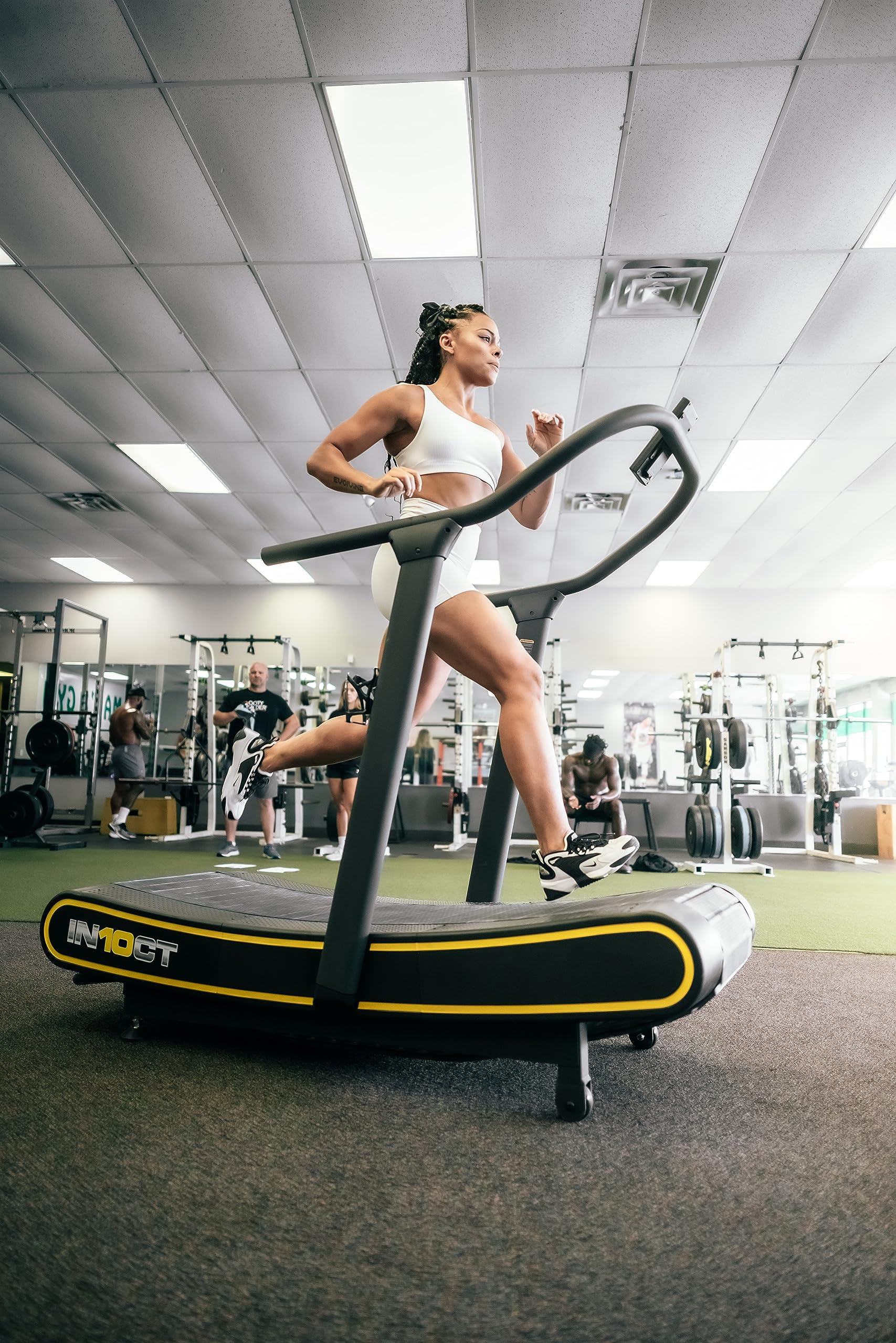 IN10CT (Intensity) Health Runner Curved Manual Treadmill - Non Motorized Treadmill with Curved Running Platform
