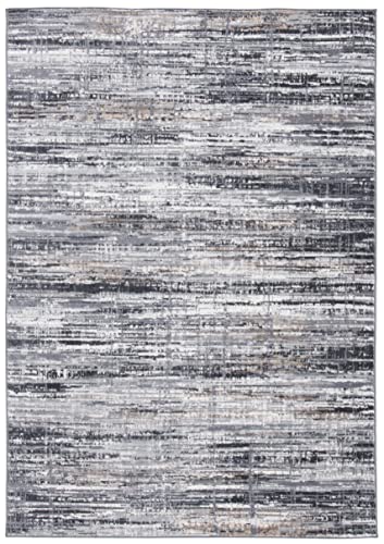 SAFAVIEH Shivan Collection 8' x 10' Light Grey/Dark Grey SHV191F Modern Abstract Distressed Non-Shedding Living Room Dining Bedroom Area Rug