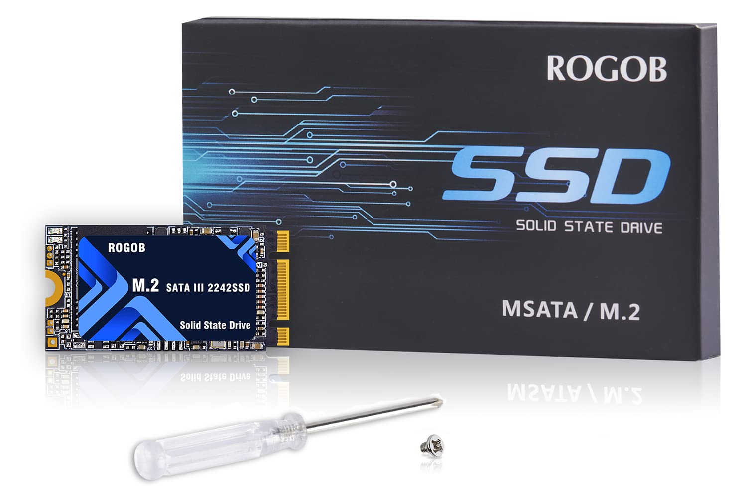 ROGOB 2TB M.2 SATA SSD 2242 NGFF B&M Key Internal Solid State Drive 6Gb/s for Desktop Laptop PC