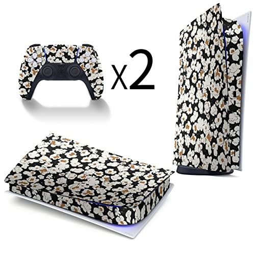 Popcorn Night Sky Full Protective Skin Cover Design Wrap Decal Sticker Compatible with PS5 Digital Edition Console and Controller