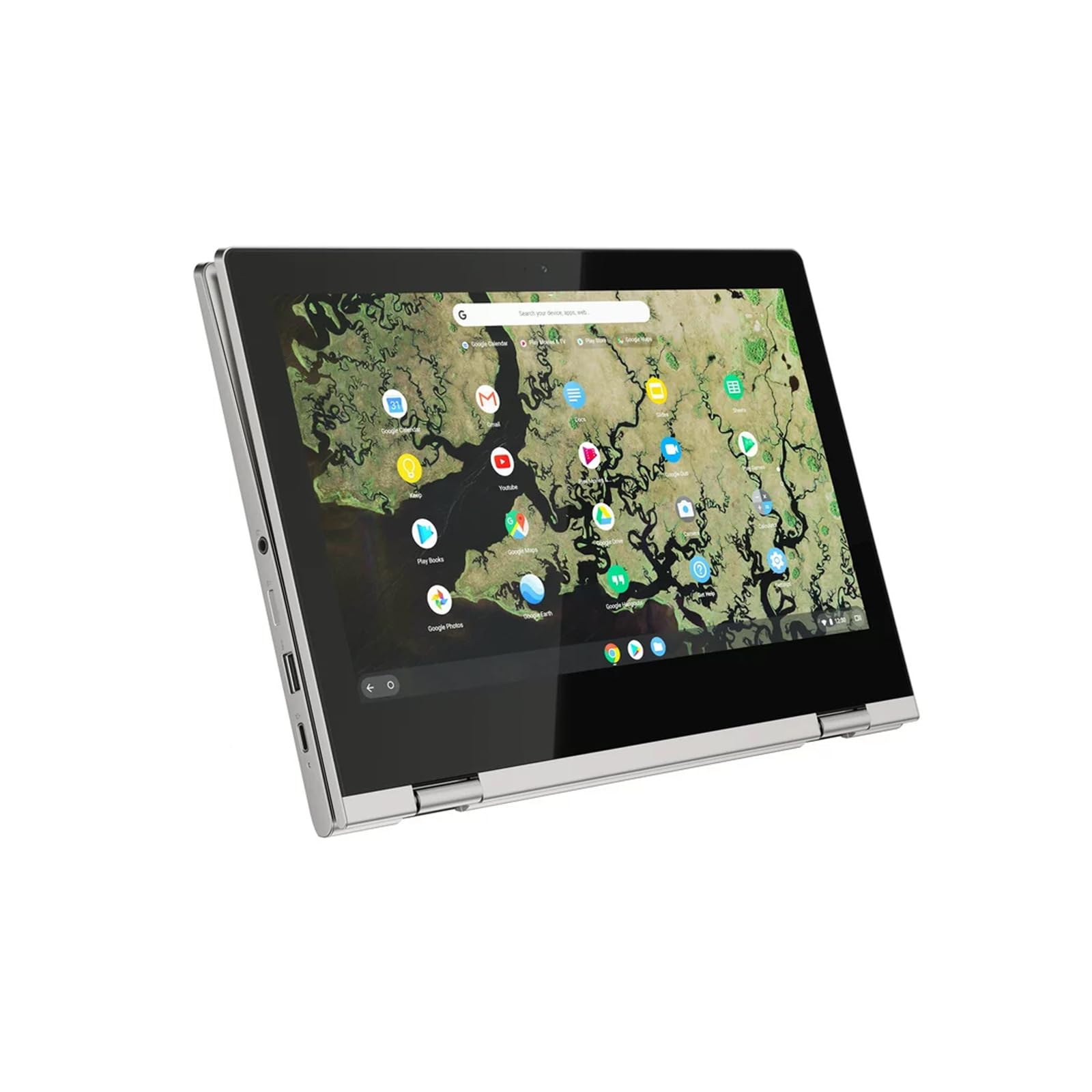Lenovo Chromebook C340 2-in-1 Convertible Laptop, 11.6" HD Touchscreen, Intel Celeron N4000(1.1GHz), 4GB DDR4 RAM, 32GB eMMC, USB Type-C, Bluetooth, Webcam, Chrome OS, Platinum Gray, EAT 64GB SD Card
