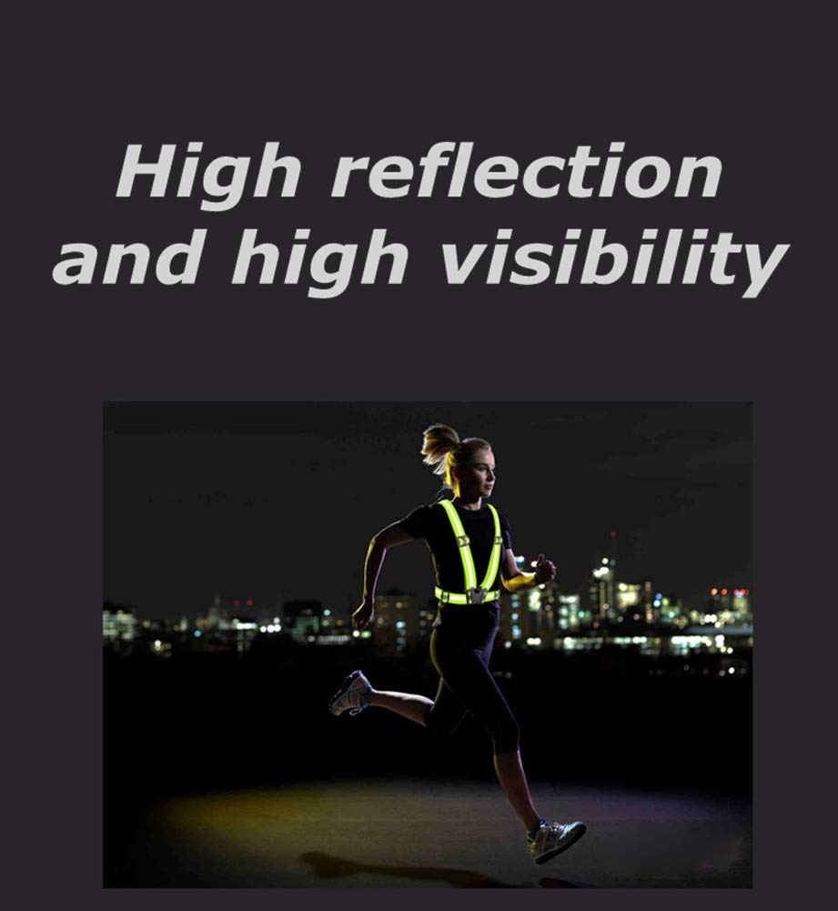 INFITONER MSKBBSET Reflective Vest Running Gear,High Visibility Adjustable Safety VES for Night Cycling,Hiking, Jogging,Dog Walking