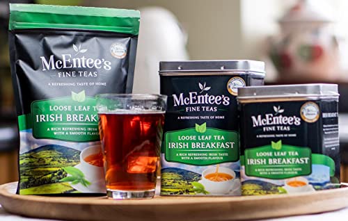 McEntee's Irish Breakfast Tea 250g / 8.81 oz Bag – BLENDED IN IRELAND - STRONG & CITRUSY - Traditional Irish Blend of Ceylon and Assam Loose Tea’s. IRELAND’S FAVOURITE