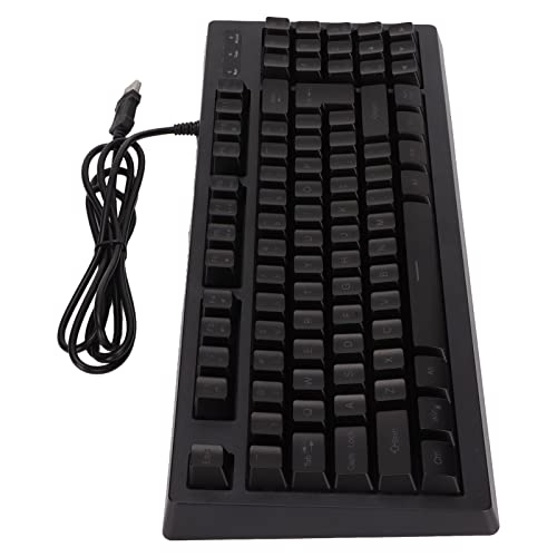 PUSOKEI Computer Keyboard, RGB Keyboard Wired Gaming Keyboard with 11 Multimedia Keys, 89 Keys Waterproof USB LED Keyboard, PC Mechanical Keyboard for Computer