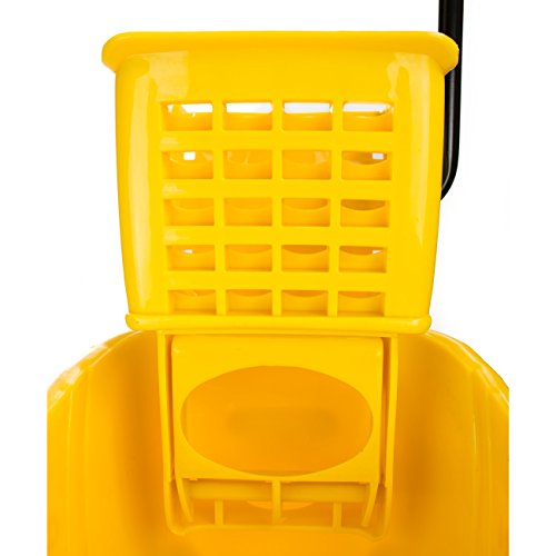 RK Safety RKMB36-Y Commercial Side Press Wringer Mop Bucket 36 qt / 9 gal (Yellow)