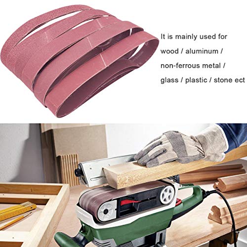 Sackorange 18 Pack 1-1/2 x 30 Inch Sanding Belts For Pipe Tube Polisher Sander- 3 Each of 60 80 120 150 240 400 Grit Aluminum Oxide Sander Belts (1-1/2" x 30")