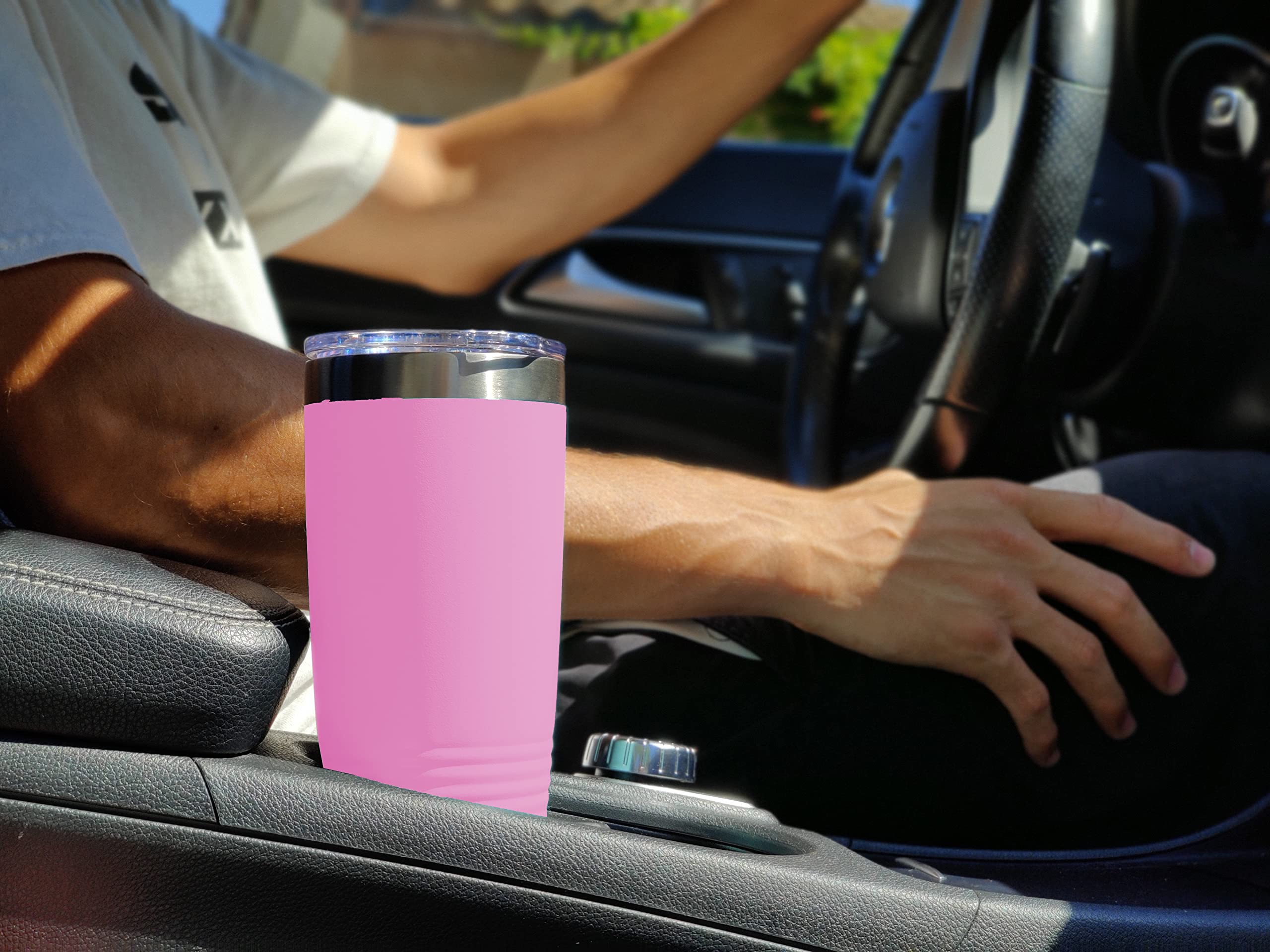 LaserGram 20oz Vacuum Insulated Tumbler Mug, Hecho en Aguascalientes, Personalized Engraving Included (Light Purple)