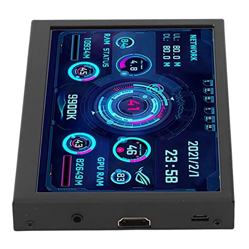 Secondary Screen, Easy Operation 7in High Definition Computer Display Monitor Auto Shutdown ABS Stepless Bright Adjustment with 2pcs Cable for Home
