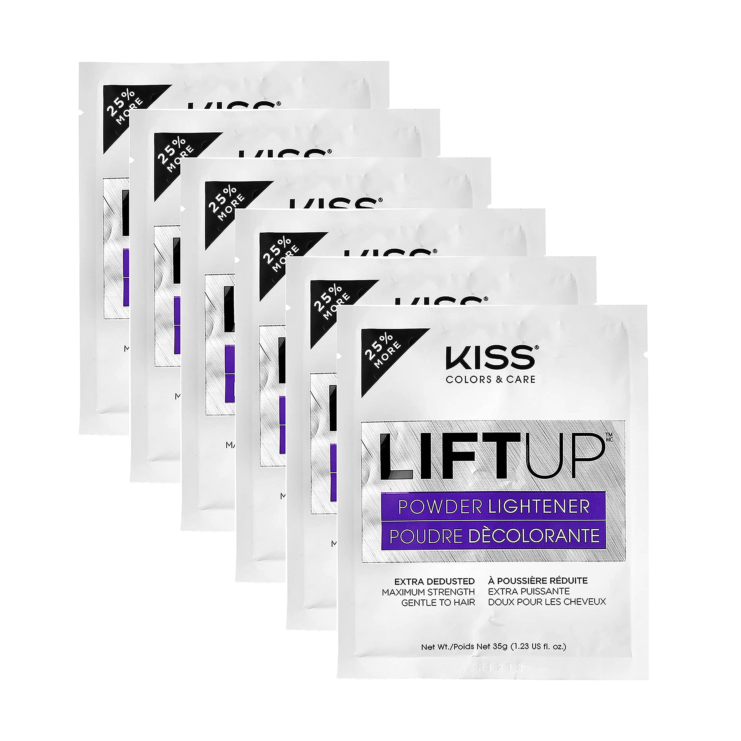 KISS LIFTUP Powder Lightener Hair Bleach Color Dedusted KB01 (6 PACKS)