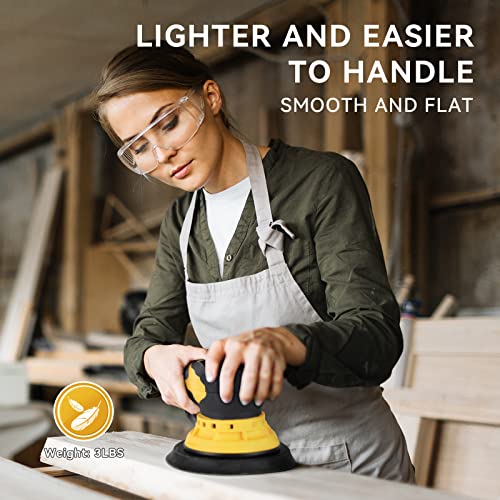 PHENDO Random Orbital Sander Brushless 350W 3A Multi-function Variable Speed Electric Corded Orbital Sanders Machine for Woodworking, car, Drywall Sanding, PolishingâŚ