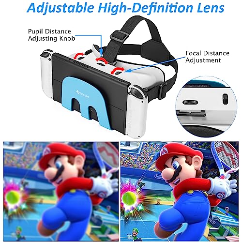 VR Headset for Nintendo Switch OLED Model/Nintendo Switch 3D VR (Virtual Reality) Glasses, Switch VR Labo Goggles Headset for Nintendo Switch(White)