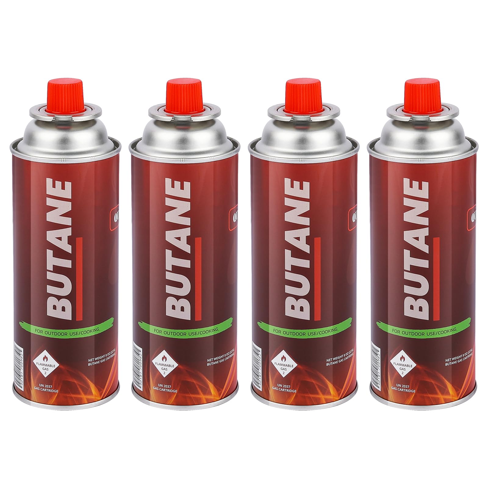 Pack of 4 Butane Fuel Cylinders| 8oz Butane Canisters for Portable Stove | Butane Torch Replacement Canisters