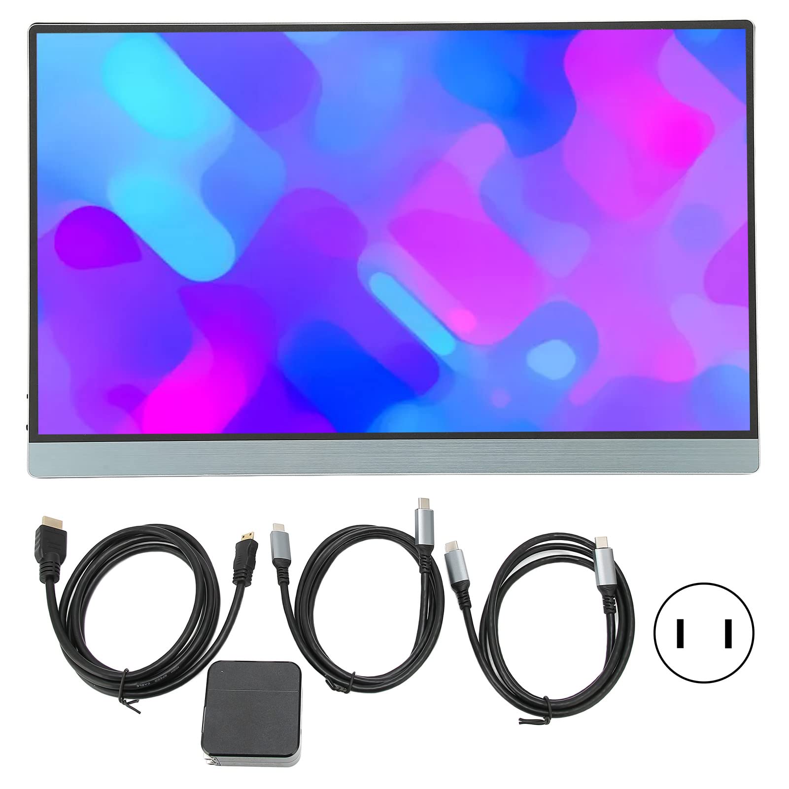 Qinlorgo 15.6in Monitor, Portable Monitor Projection Function 4K HD for Gaming for Home for Office US Plug