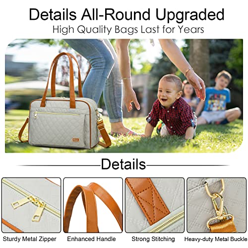Rabjen Small Diaper Bag Tote, Mini Travel Multifunction Baby Bag with Insulated Pockets