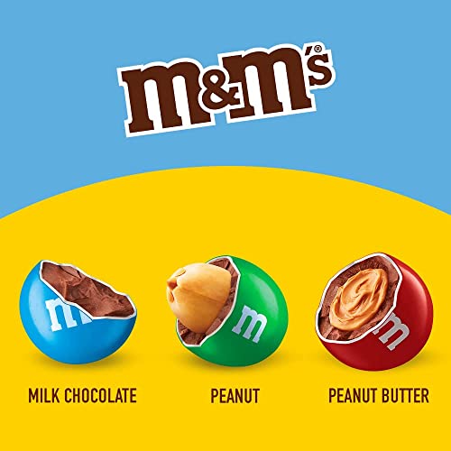 M&M'S Peanut, Peanut Butter & Milk Chocolate Variety Pack Full Size Milk Chocolate Candy Assortment, 30.58 oz 18 ct