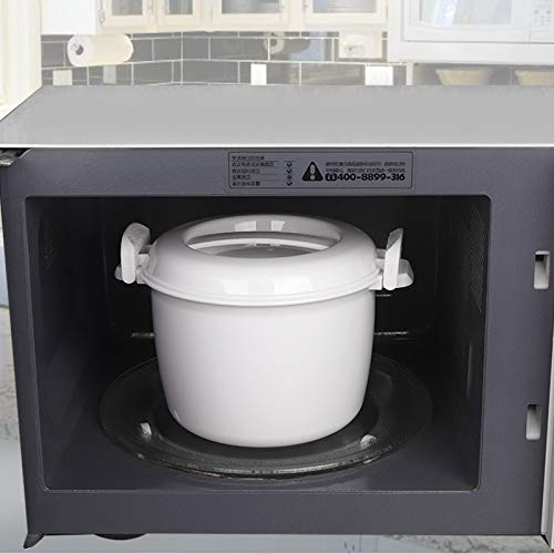 Perezy Microwave Rice Cooker Multifunction Small Lunch Container Microwave Cooker Cookware for Microwave Oven 17.5x21x14cm