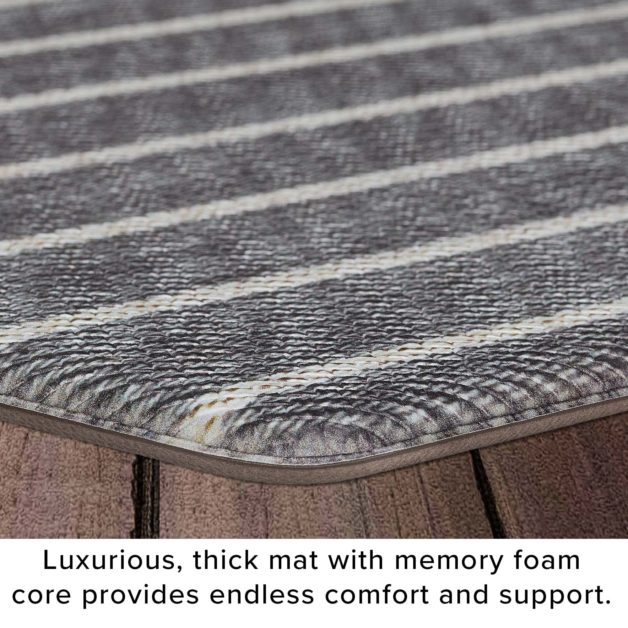 Lucky Brand Printed Wellness Mat - Cushioned Comfort Kitchen Mat - Easy to Clean - Anti-Fatigue & Skid-Resistant - 12mm Montanita Print 20" x 39" - Grey