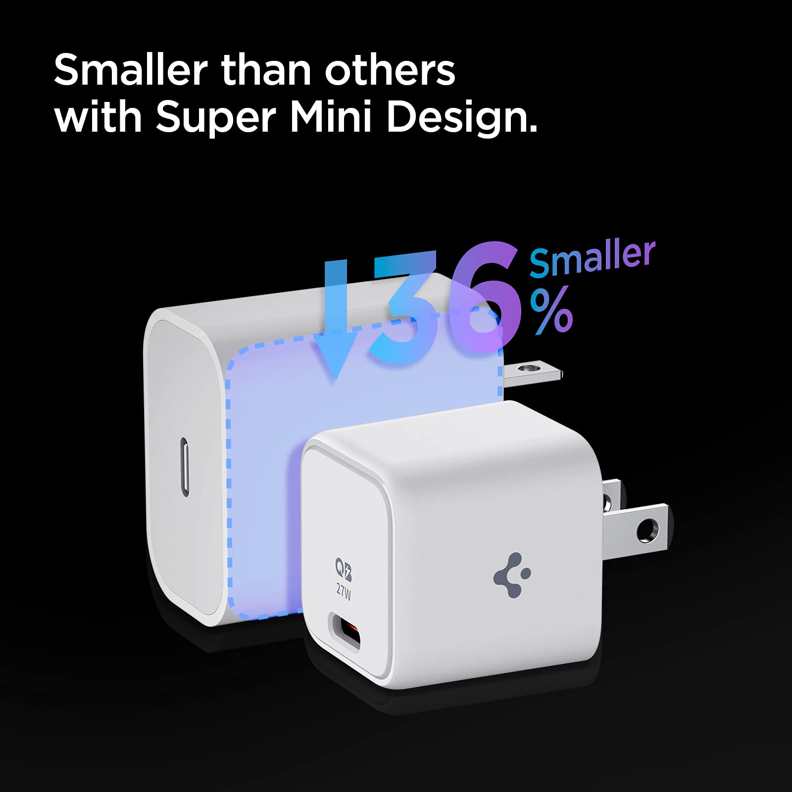 Spigen ArcField 15W Super Fast Wireless Charger Stand with Spigen PPS 25W PD 27W USB C Wall Charger