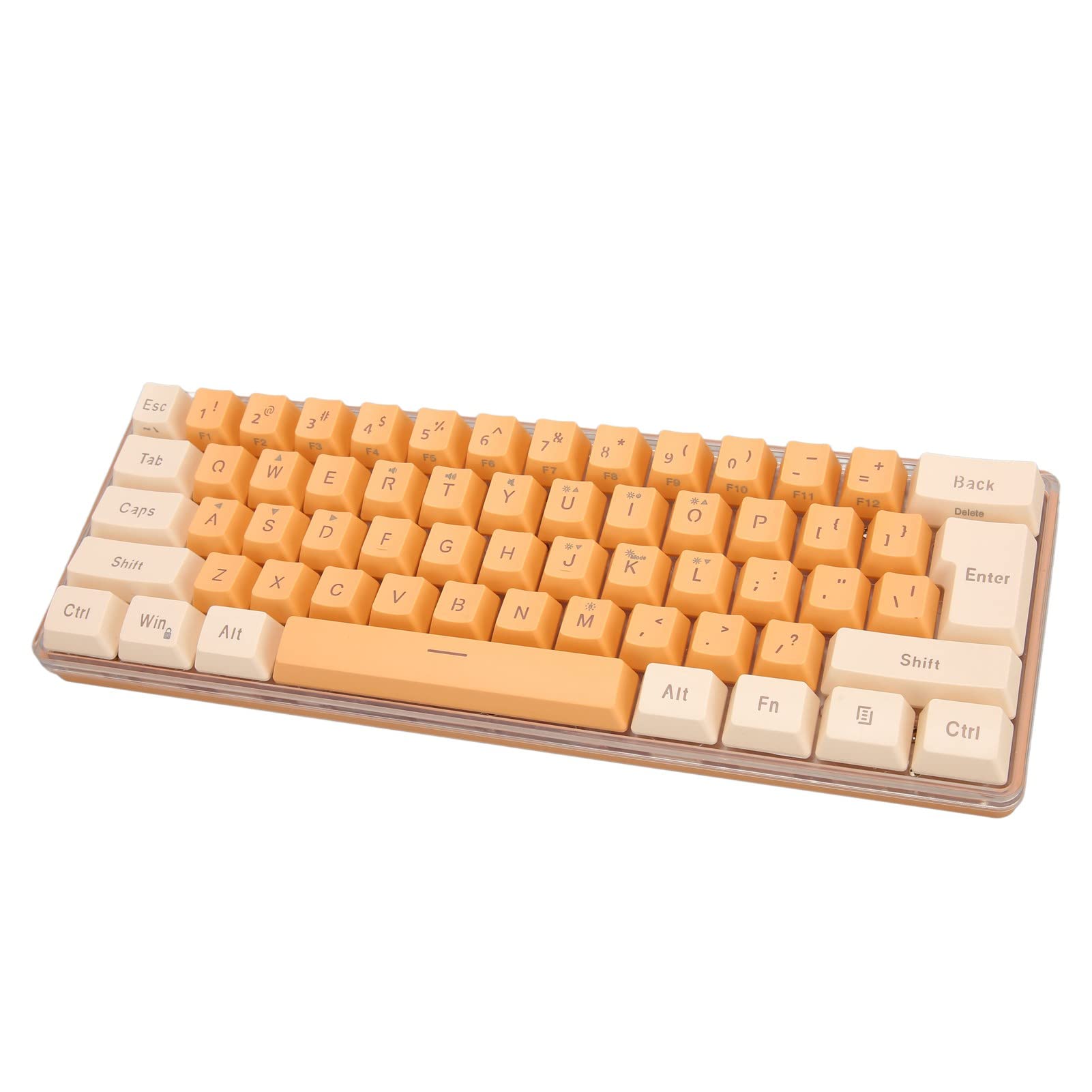 Rongm Mechanical Keyboard, Mobile Gaming Keyboard with High and Low Contrast Colors for Desktop (Beige Orange)