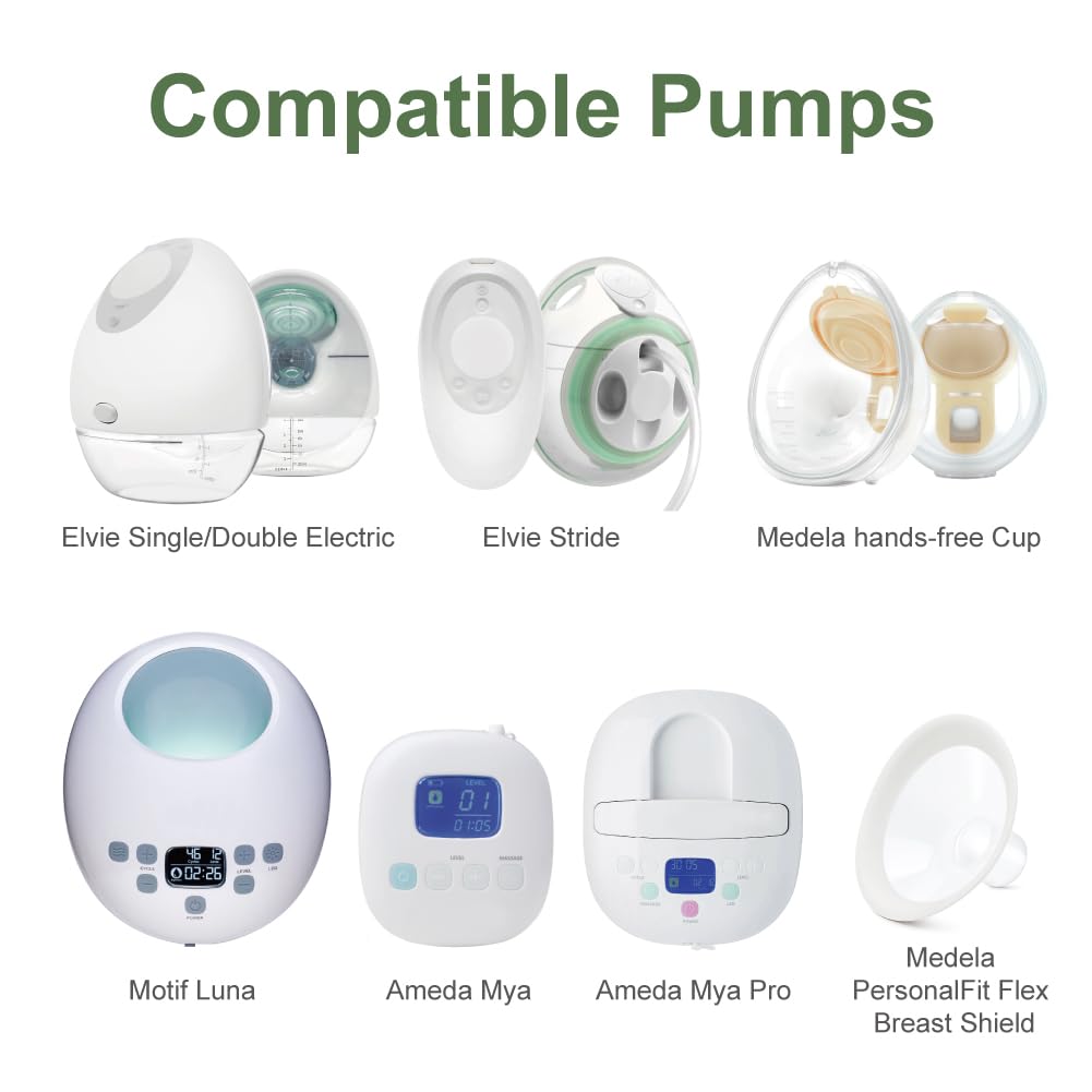 Maymom 15mm Flange Insert Compatible with Elvie Single/Double Electric, Elvie Stride Flange (24mm), Compatible with Medela PersonalFit Flex Shield, Not Original Elvie Replacement Pump Parts