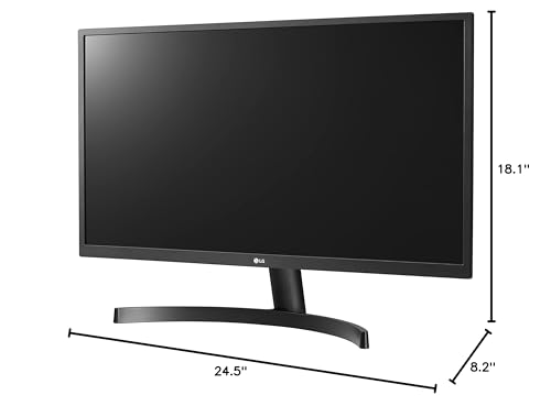 LG 27UK500-B Monitor 27โ UltraFine (3840 x 2160) IPS Display, AMD FreeSync Technology, sRGB 98% Color Gamut, HDR 10, OnScreen Control, Wall Mountable - Black
