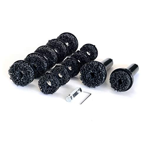 Steelman Hub and Rotor Polishing Kit with Storage Case, Nylon Pads, Fits 3/8 and 1/2-inch Drills, 1/2-inch Impact Wrenches, and Includes a 3/8-inch Adapter for Low-Speed Tire Buffer