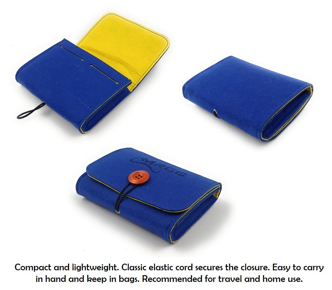 MRGC Felt Soft Case Carrying Bag for Nintendo GBA / GBC / GBP, Anbernic RG351V, Retroid Pocket 1 - Portable Travel Case, Protective Pouch for Handheld Retro Game Console (Blue)