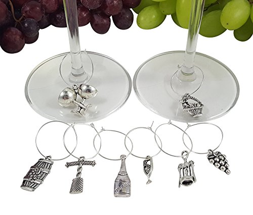 Palm City Products Deluxe Wine Charm Set β 28 Pieces Total includes Beach, Wine Lover, and World Traveler Themes