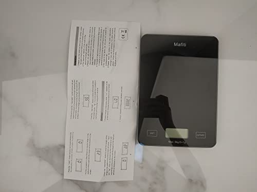 Kitchen Scale, Mafiti Digital Kitchen Scales 11lb/5kgX1g, Multifunction Measures in Kg, g, lb and OZ Digital Kitchen Weight for Food, Cooking and Baking,LCD Display(Silver)