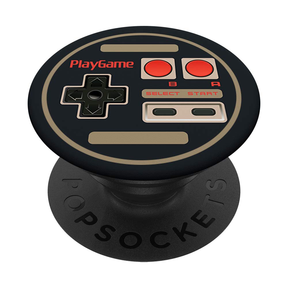 Retro Game Controller Classic Gamer Video Game Button Gaming PopSockets PopGrip: Swappable Grip for Phones & Tablets & Video Game Controller Phone Grip