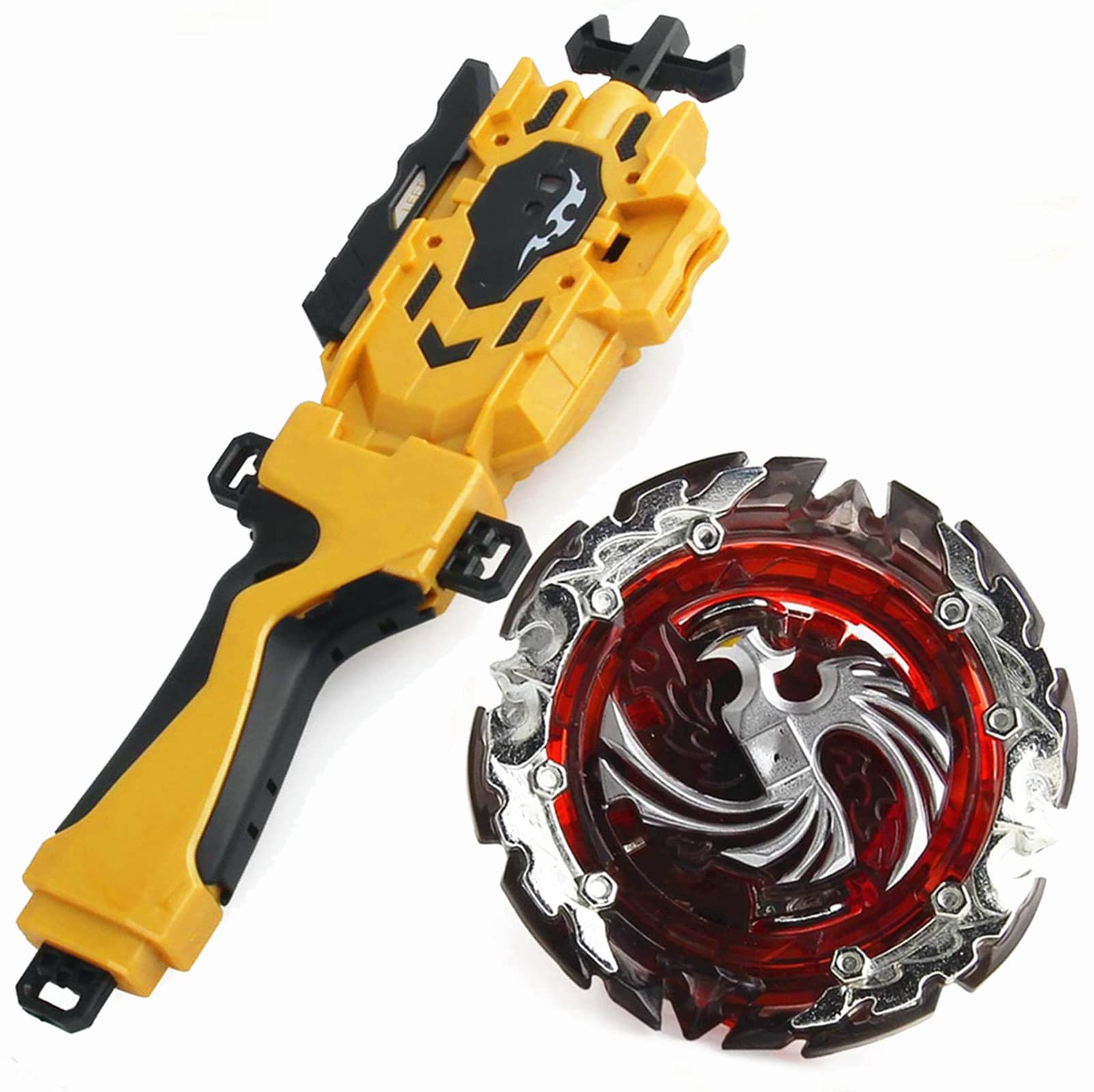 Mopogool Play Blade Blade Toy Set Metal Fusion B Blades Toys B-131 Booster Dead Phoenix.0.at Gaming Battling Top Toys Bey Battle Blade Burst Evolution Left and Right Spin String Launcher Grip