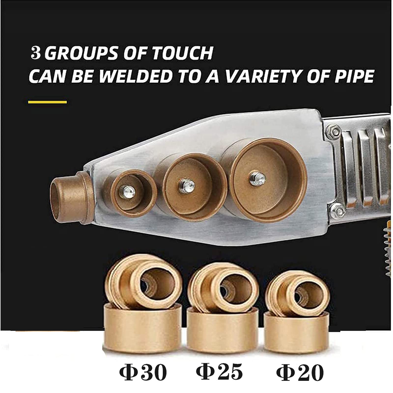 Plastic pipe welding tool,Plastic welder kit Contains welding heads of 6 diameters,Water Pipe Welding Machine Electric Heating Hot Melt Tools for PPR PE Tube 1000W 220V