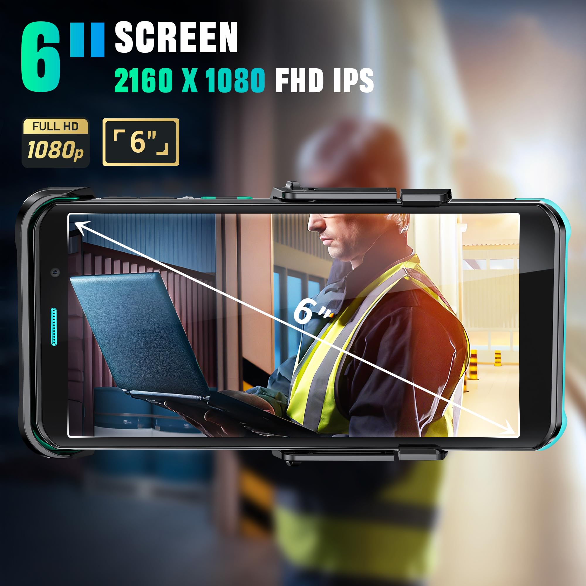 Tera Android 11 Barcode Scanner PDA: with Pistol Grip Wi-Fi 6 Ready Handheld Mobile Computer 6β Full Screen Qualcomm CPU HS7 Scan Engine IP67 Rating 4+64 GB QC 3.0 Fast Charge Inventory Scanner P600