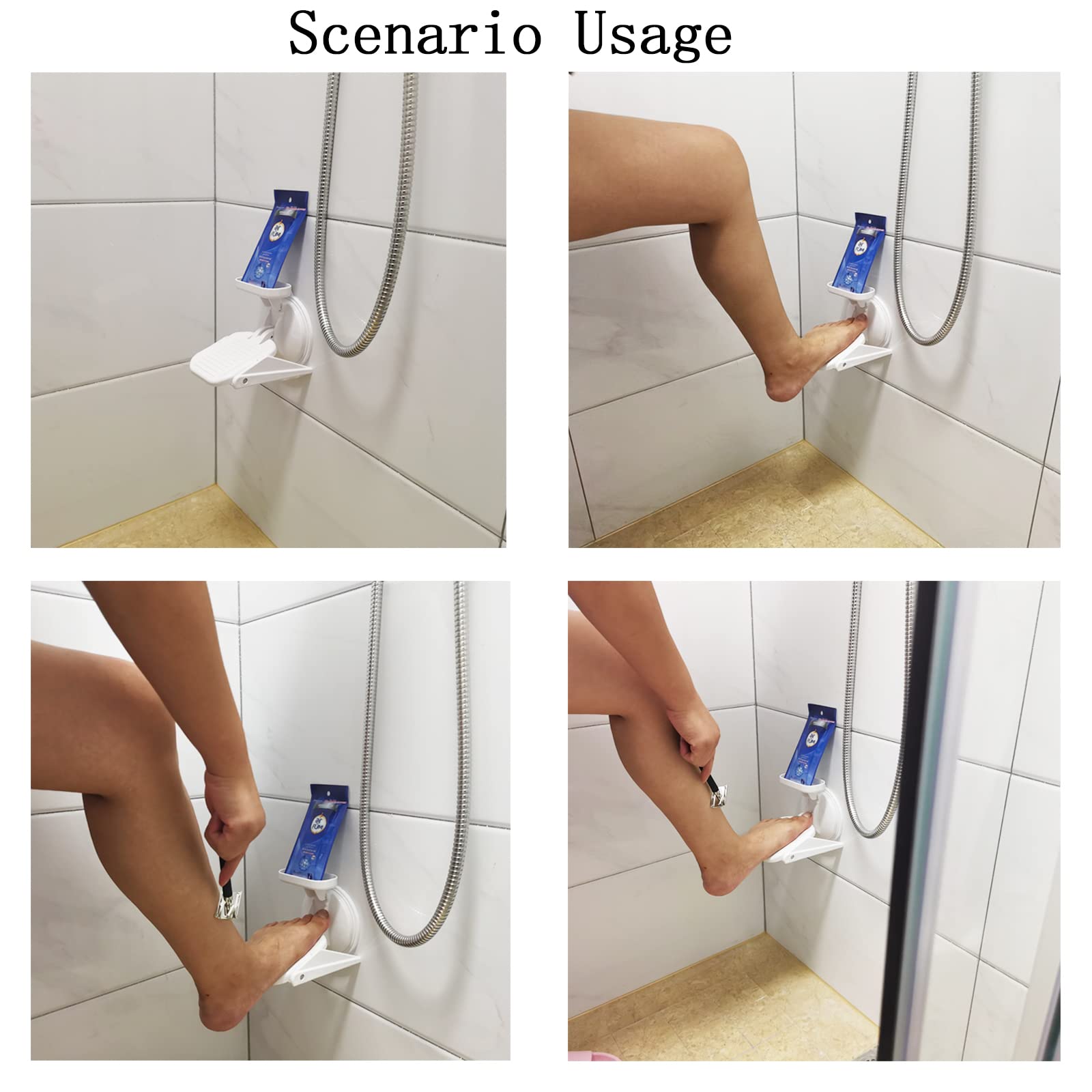 Shower Foot Rest,Shower Foot Rest for Shaving Legs Upgrade Attach Soap Dish Can Folding Portable Foot Rest Replace Shower Stools
