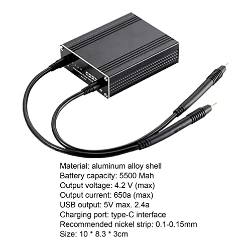 Plastic welder Handheld Spot Welder Portable Mini Spot Welder Aluminum Alloy Shell Portable Precision Spot Welder Universal 18650 Battery CNC machine (Color : Black)