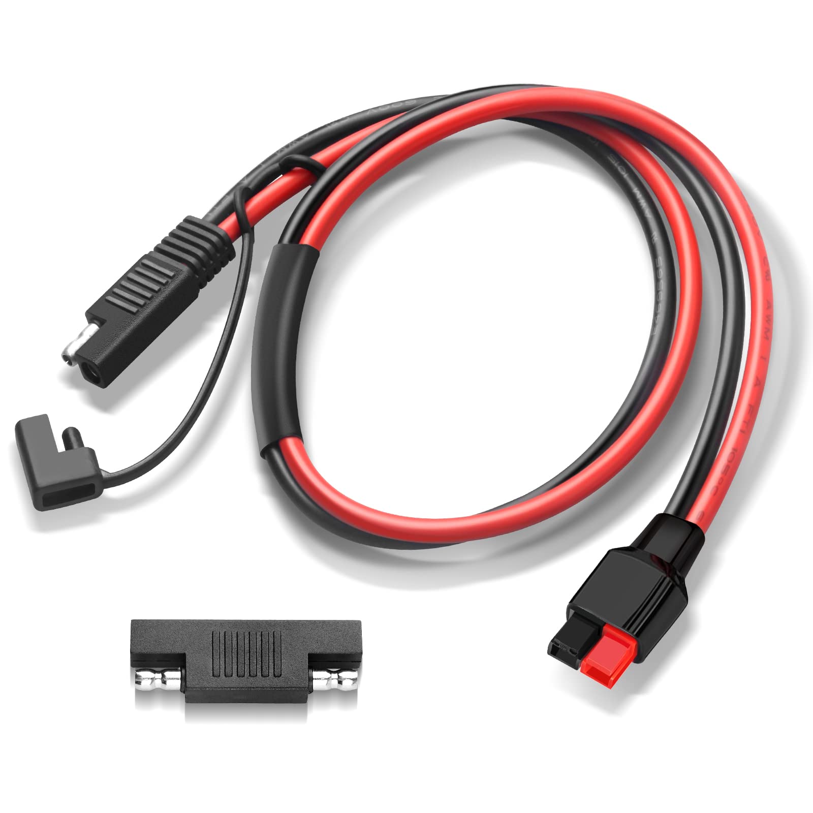 PAEKQ Solar Connector to SAE Extension Cable 10 AWG for Anderson Connector Port Goal Zero Yeti, Suaoki, Renogy, Jackery Portable Solar Generator Power Station-2Ft