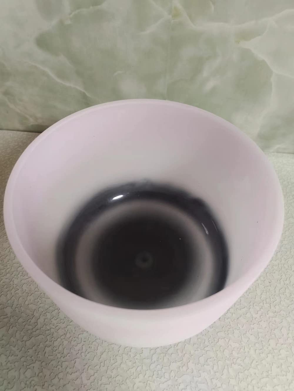 Morganite + Moldavite Gemstone Fusion Crystal Singing Bowl B Crown Chakra 9 inch with Free Suede Striker and O ring