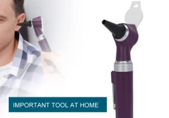 Simaeco LED Pocket Size Otoscope with Light – Versatile Ear Scope Otoscope, Ideal for Adults and Pediatrics, Includes 20 Disposable Specula Tips (Purple)