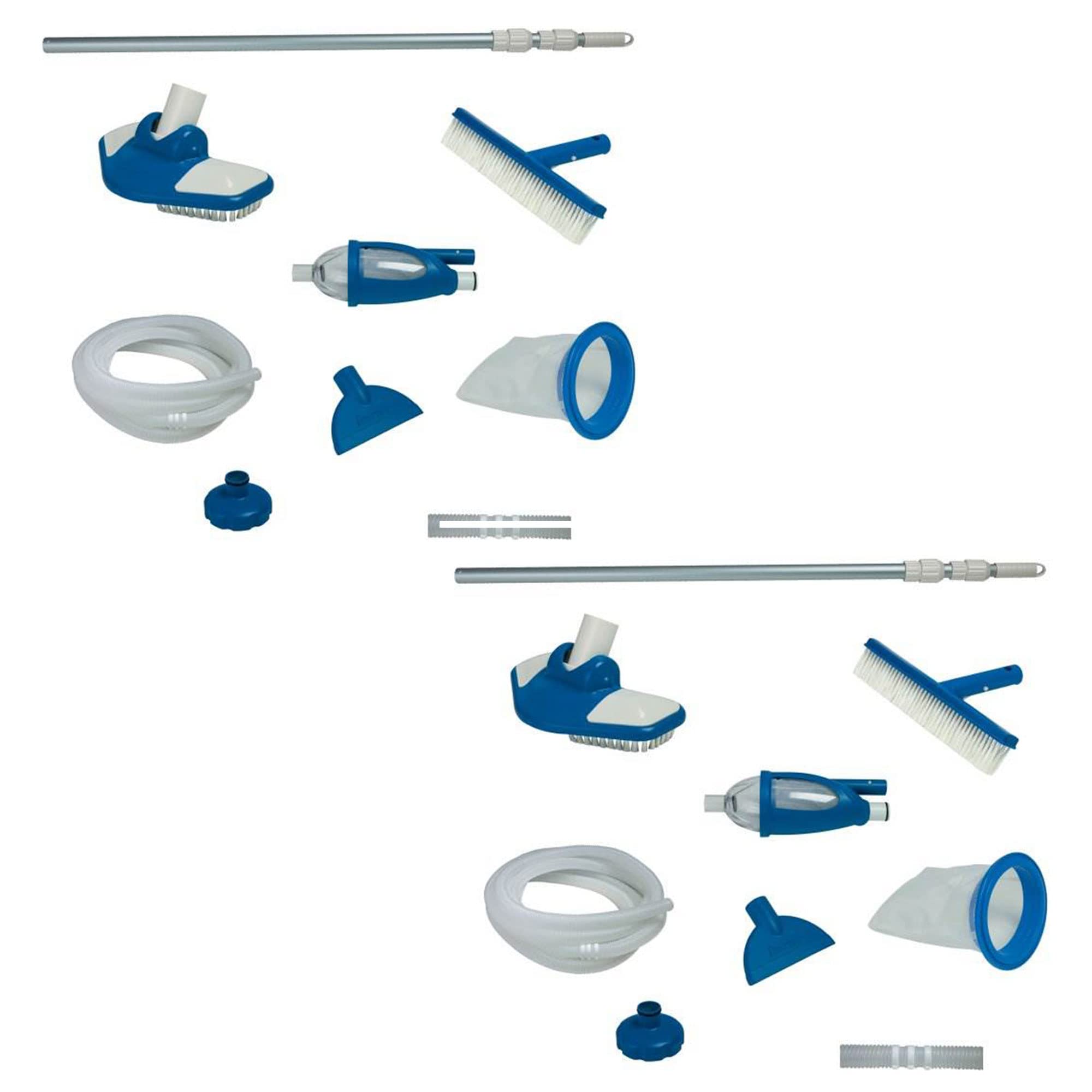 Intex Deluxe Pool Maintenance Kit w/Vacuum & Pole for Minimum 800 GPH (2 Pack)