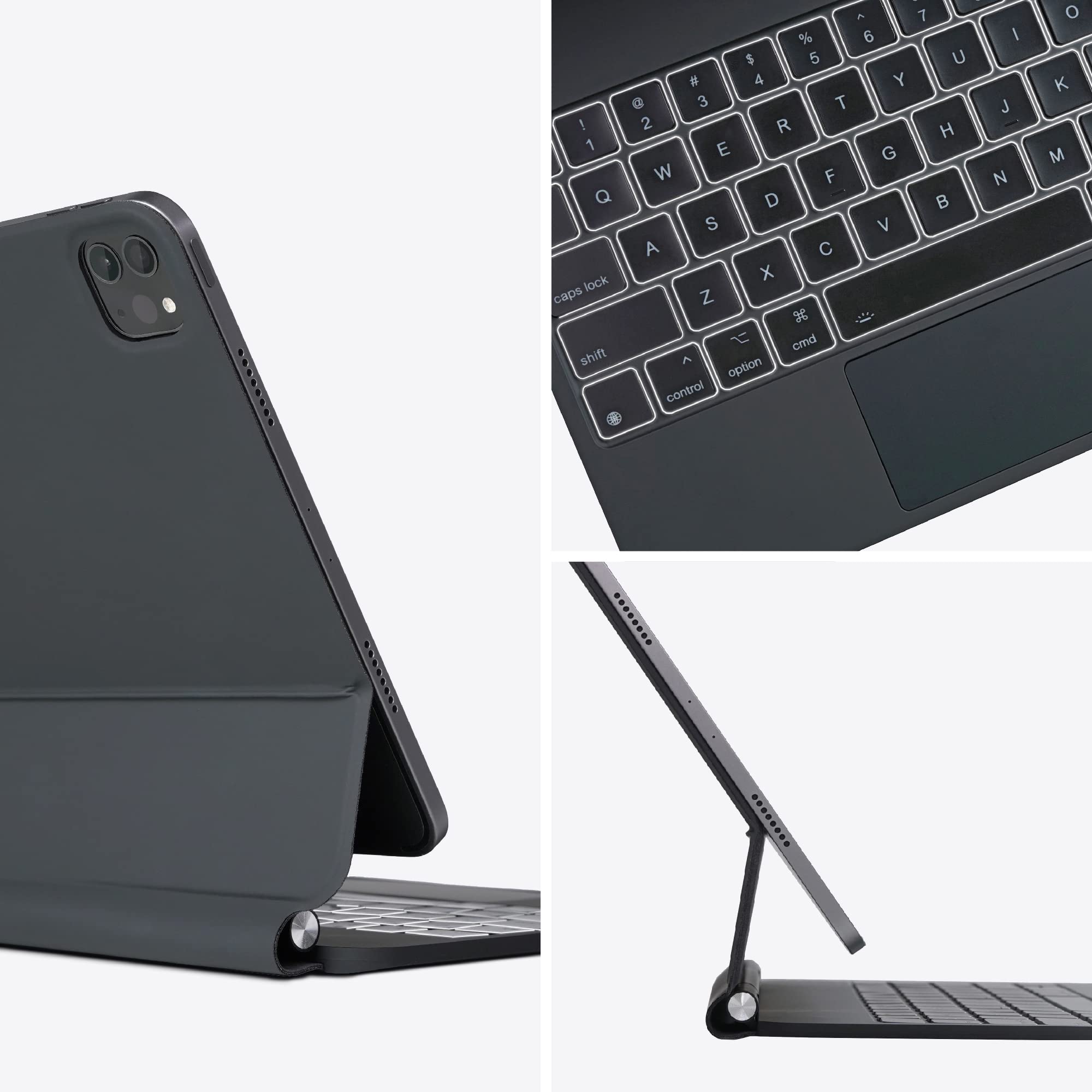 RKS Magnetic Keyboard case for iPad Pro 11-inch 4th/3rd/2nd/1st Gen & Air 11 Inch (M2, 2024) & iPad Air 10.9 5th/4th Gen, Leather Cover, Multi-Touch Trackpad, Backlit, Floating Magic Keyboard case
