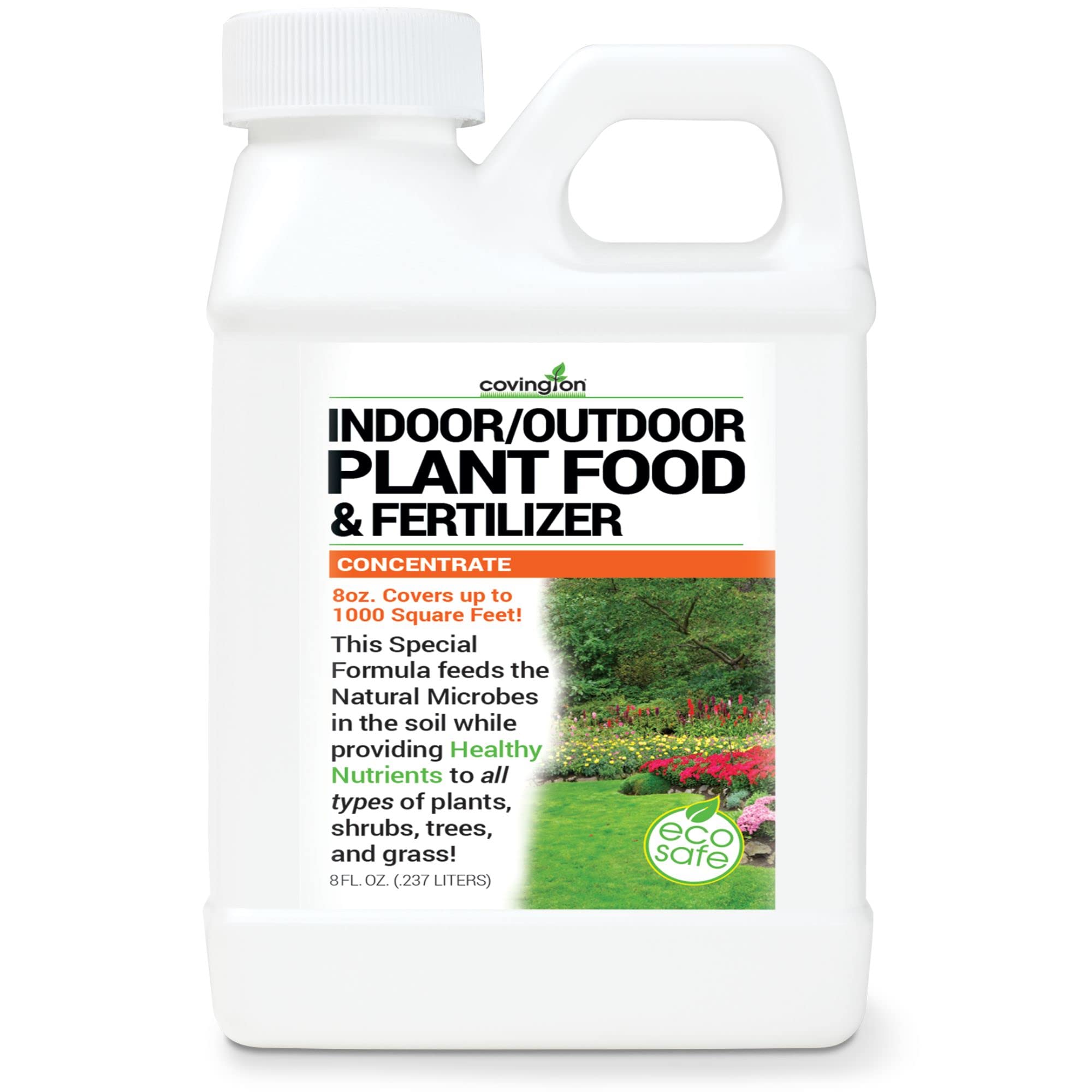 Plant Food & Fertilizer Liquid Concentrate – 8 Oz. Organic Liquid Fertilizer for Vegetables, Fruits, Flowers, and Trees – Year-Round Indoor or Outdoor Organic Plant Fertilizer by Covington Naturals