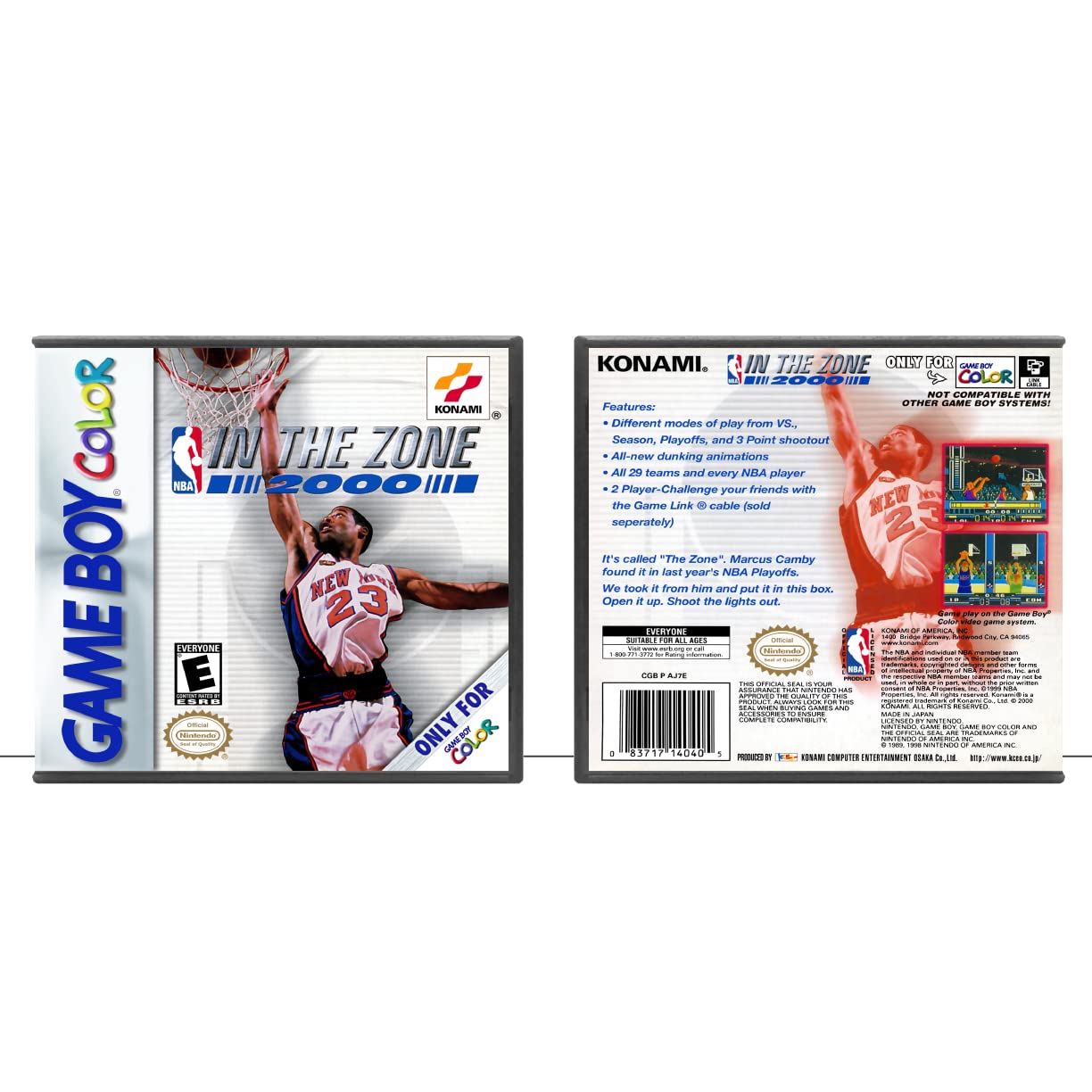 NBA In the Zone 2000 | (GBC) Game Boy Color - Game Case Only - No Game