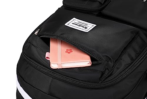 Wadirum Cute Laptop Backpack for Girl Fashion College Bag Women Backpack Purse Black