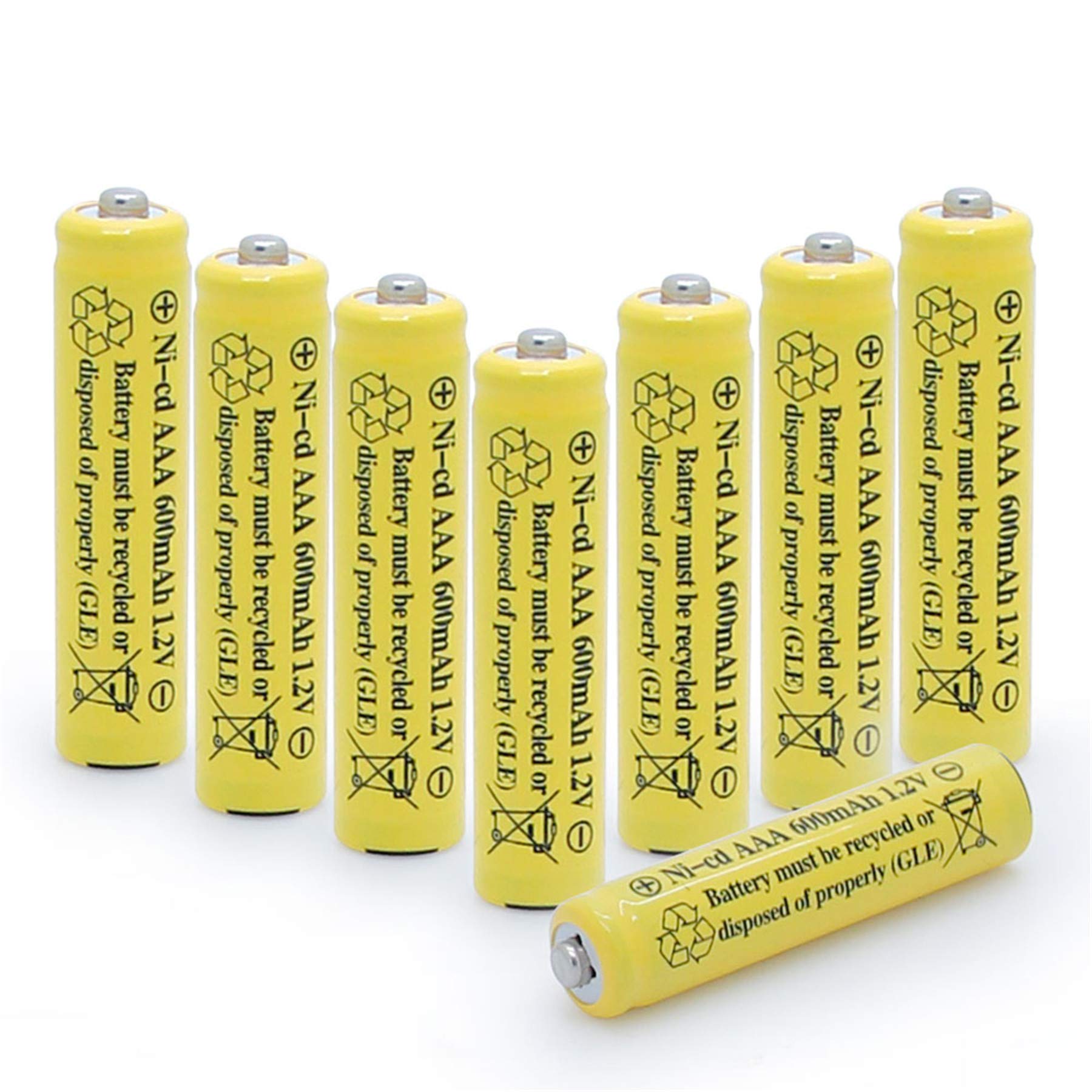 QBLPOWER 8 Pack 1.2v AAA NiCd 600mAh Triple A Rechargeable Battery Combo with Universal Battery Charger